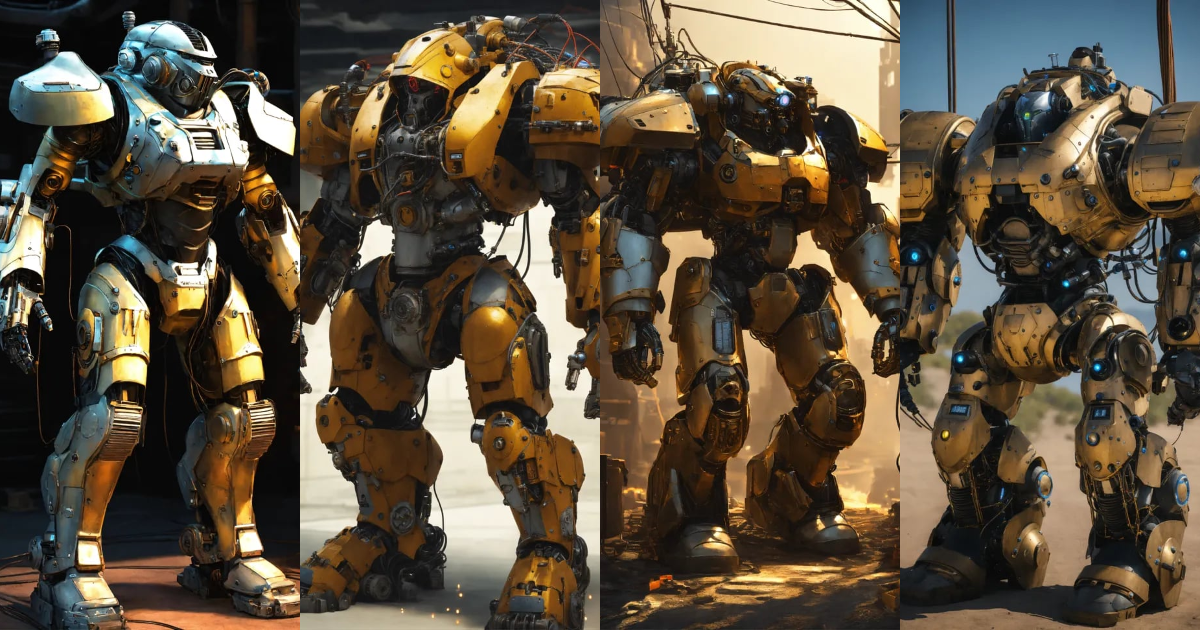 Lexica - Large cybernetic power armor with many cables and strong ...