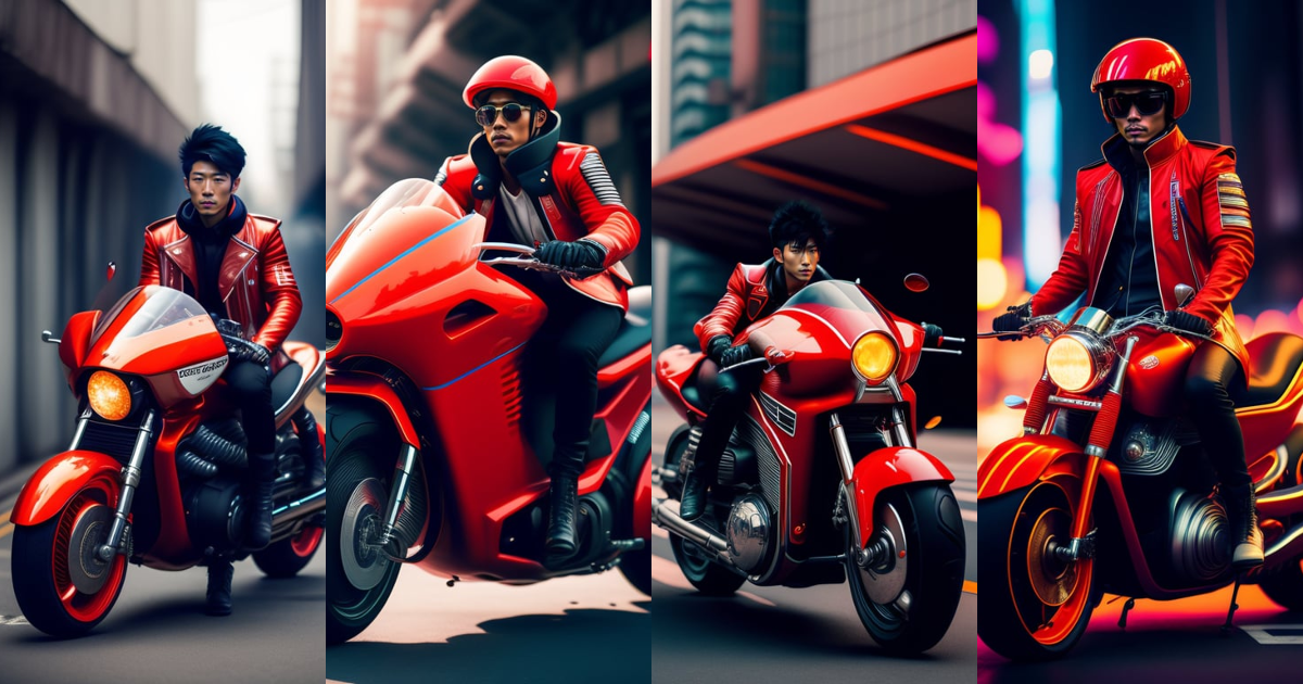 Lexica - Shotaro Kaneda futuristic high-tech motorcycle from akira, post apocalyptic Neo Tokio ...