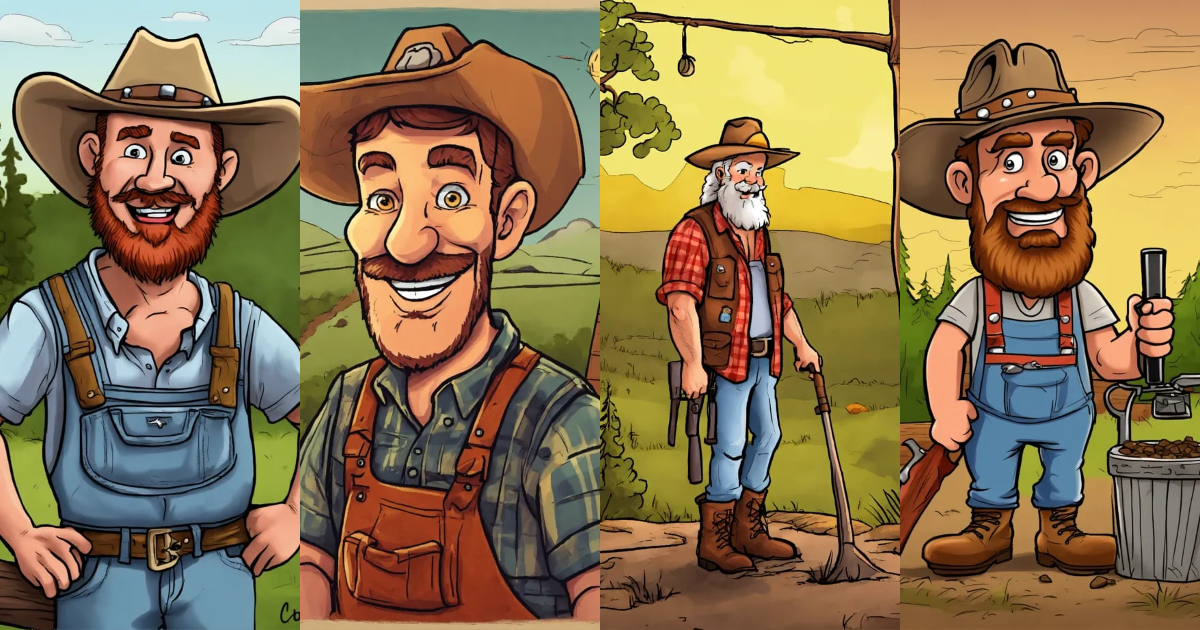 Lexica - Funny redneck hillbilly cartoon drawing