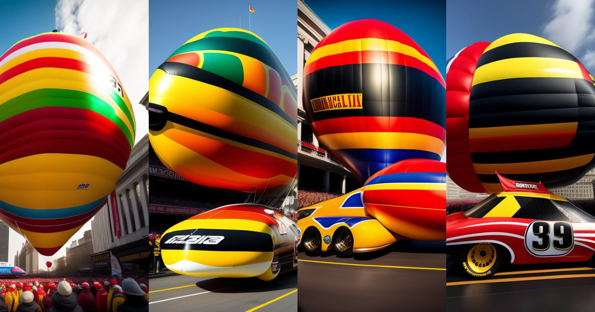Lexica - Nascar racecar shaped balloon in macys parade