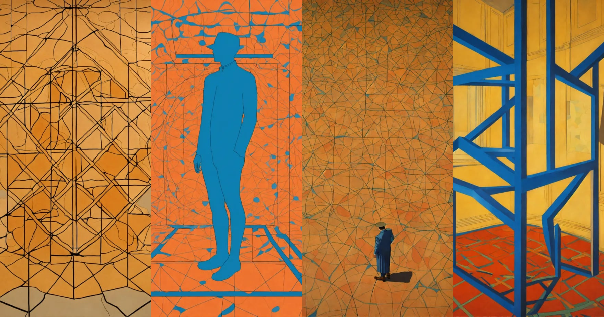 Lexica - Outline of small human body gazing into the 4 corners of the ...