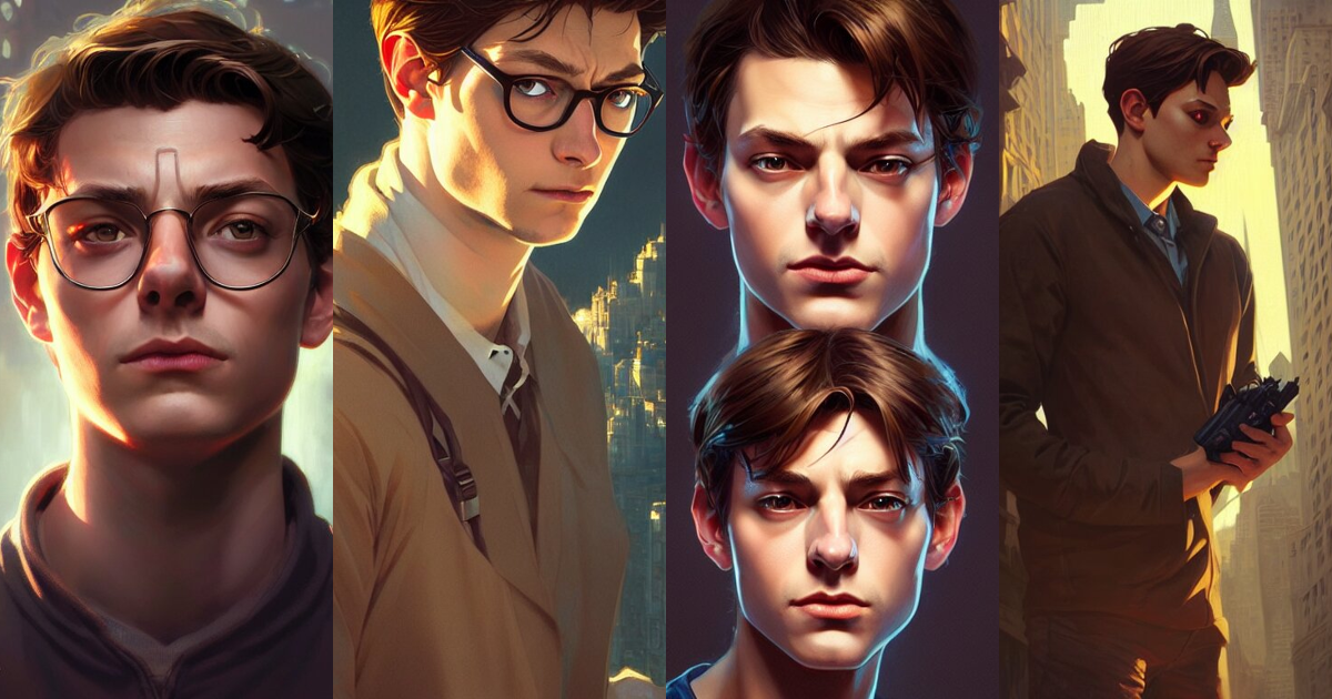 Lexica - Peter Parker, fantasy, portrait, sharp focus, intricate ...