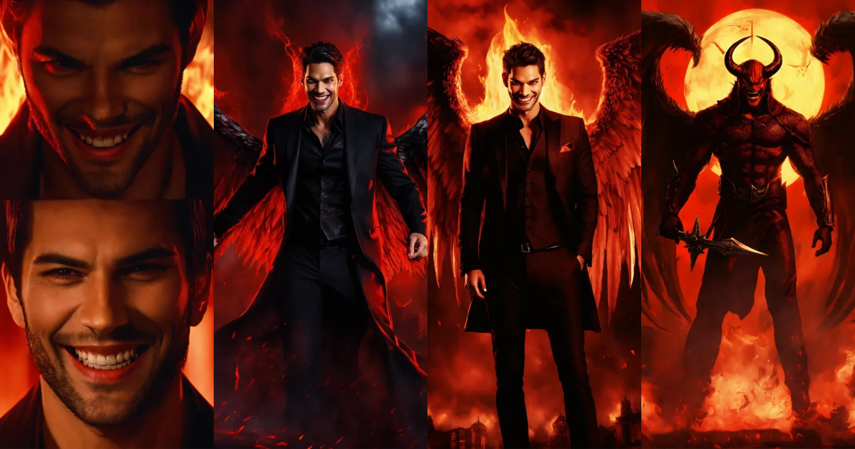 Lexica - Lucifer as an angel, evil grin, evil smile, sinister vibes ...