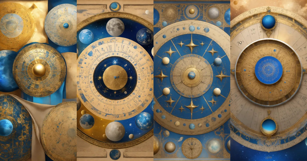 Lexica - A celestial calendar with 3 moons in the colors of silver ...