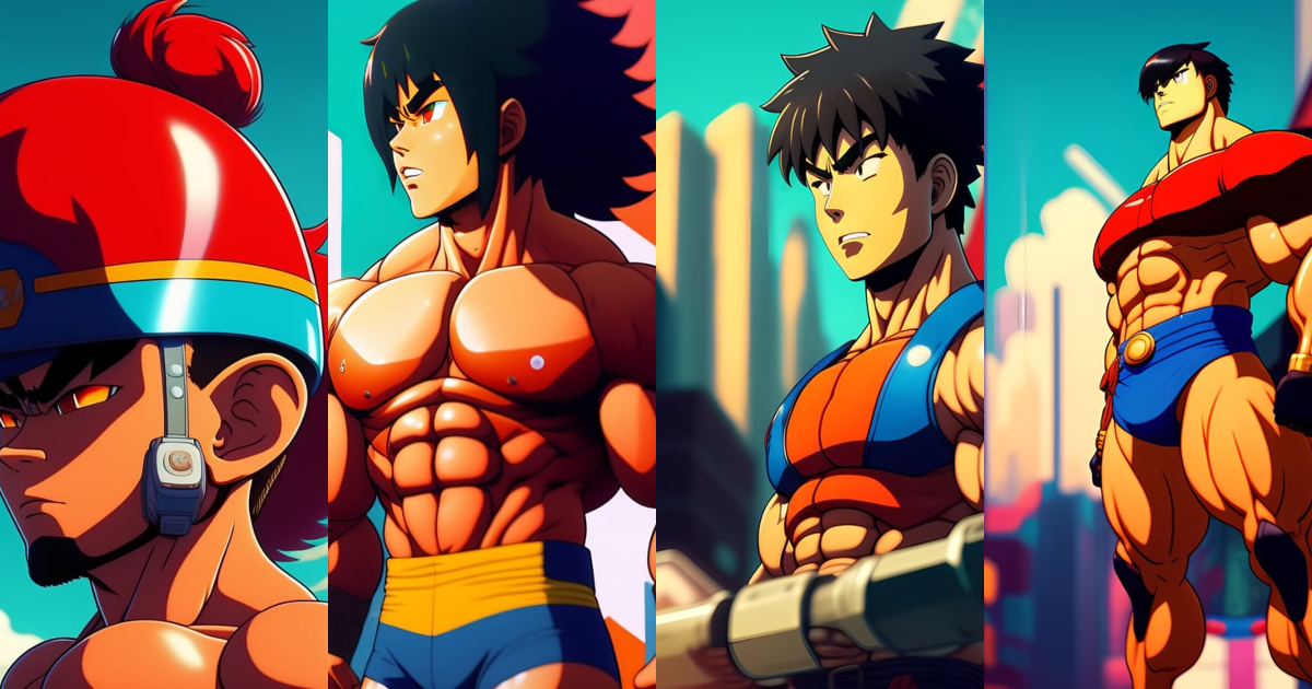 Lexica - Muscle man playing a pc gamer in Attack on Titan style, studio ...