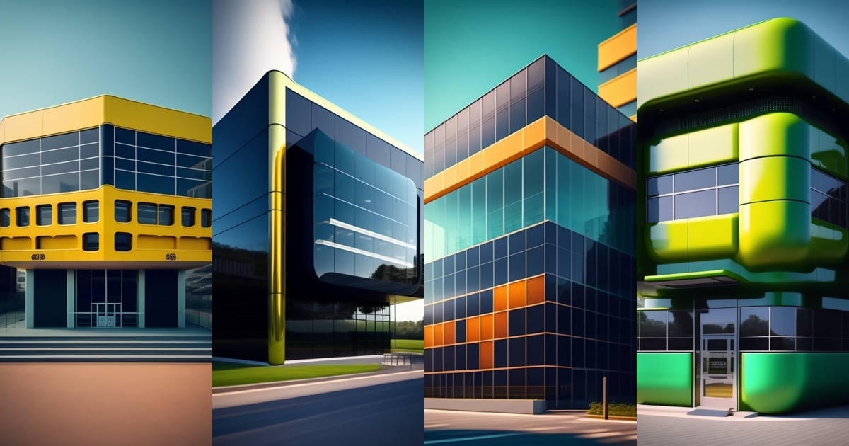 Lexica - Corporate building in shape of retro gameboy console