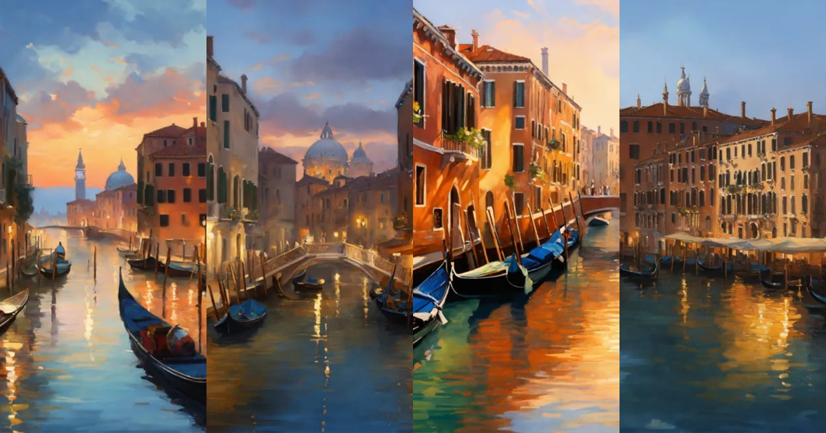 Lexica - A realism illustration of urban city scene, venice, painting ...