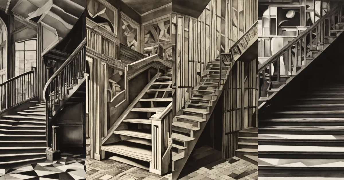 Lexica - Dutch artist, M. C. Escher, abstract expressionism, stairs.