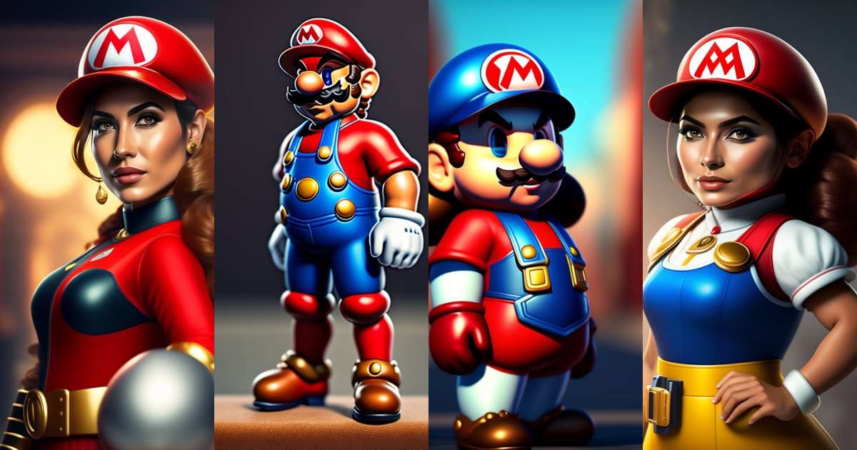 Lexica - A depiction of Mario as a female character, by Ahmed Hassan ...