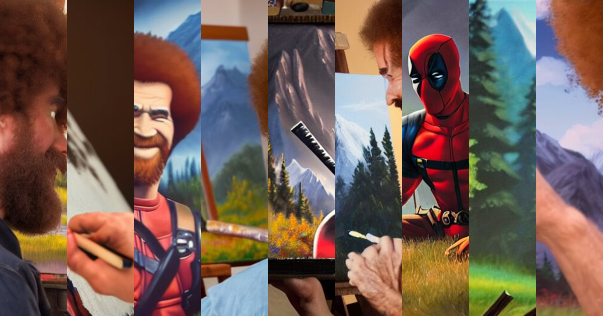 Lexica - A closeup photorealistic photograph of bob ross working on a ...