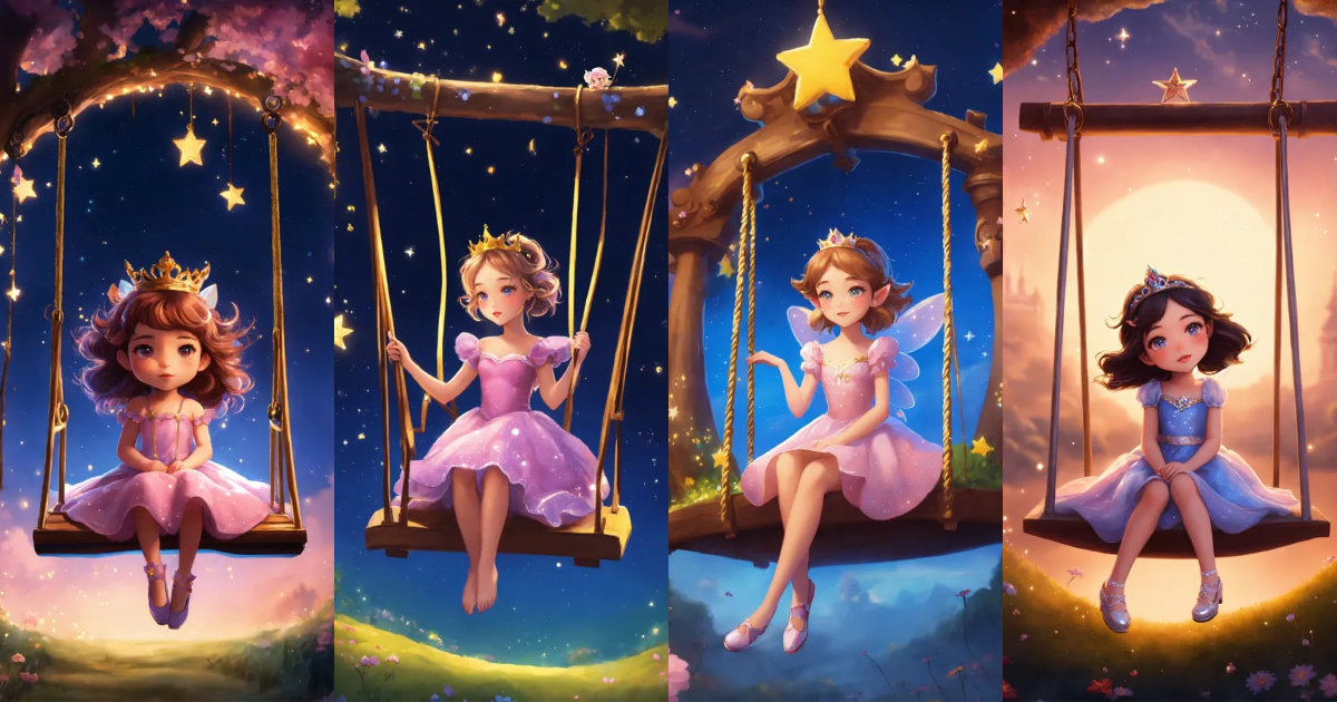 Lexica - Surreal 4d painting of cute princess fairy sitting on a half ...