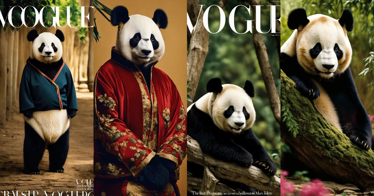 Lexica - A panda on the cover of Vogue