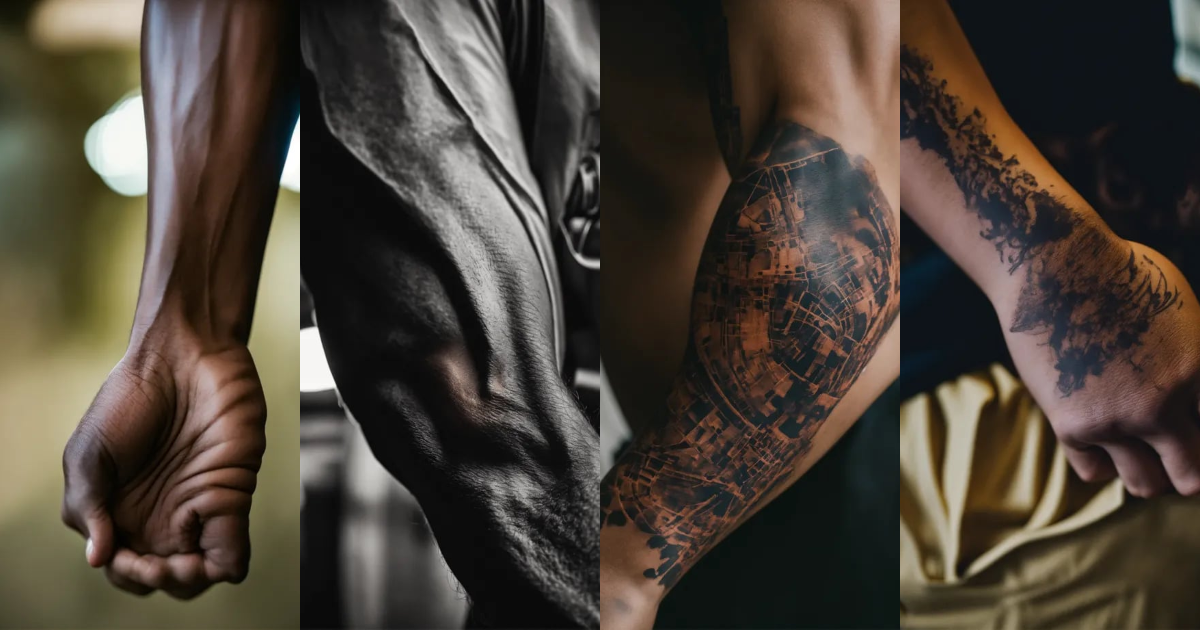 Lexica - Closeup photograph of human man forearm