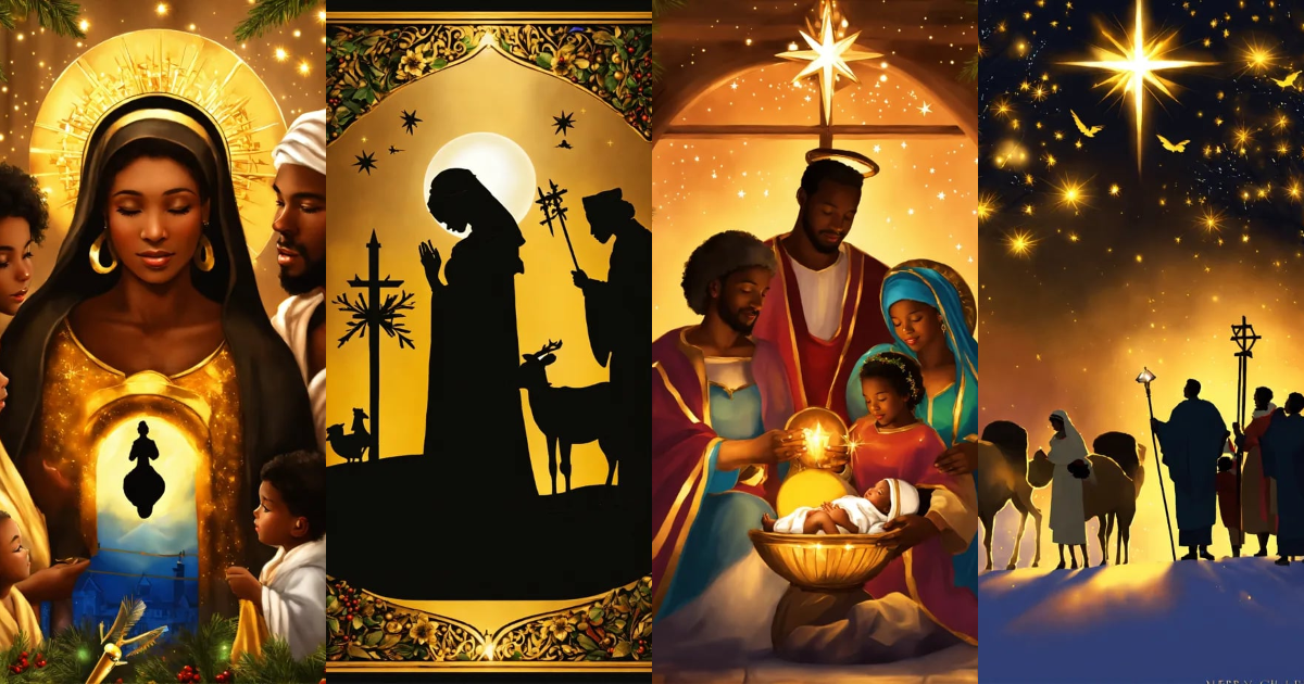 Lexica - Create digital art of Black Nativity Scene for use of a ...