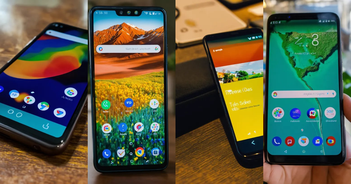 Lexica - A photo of a smartphone with the latest Android version. The ...