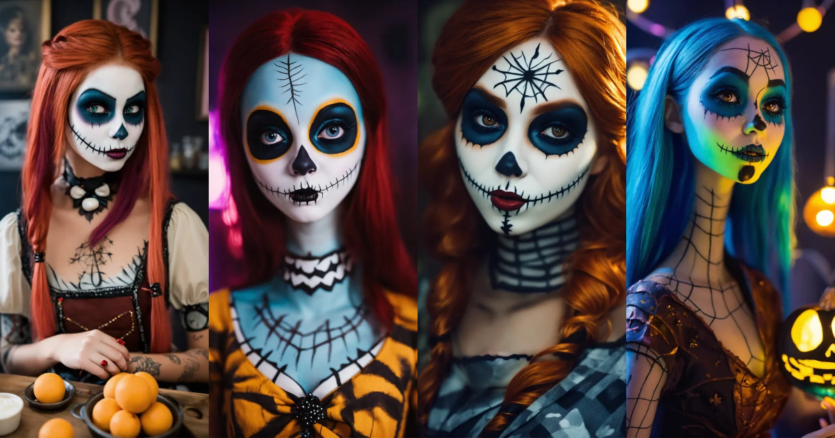 Lexica - Create a drawing of sally from nightmare before Christmas with ...