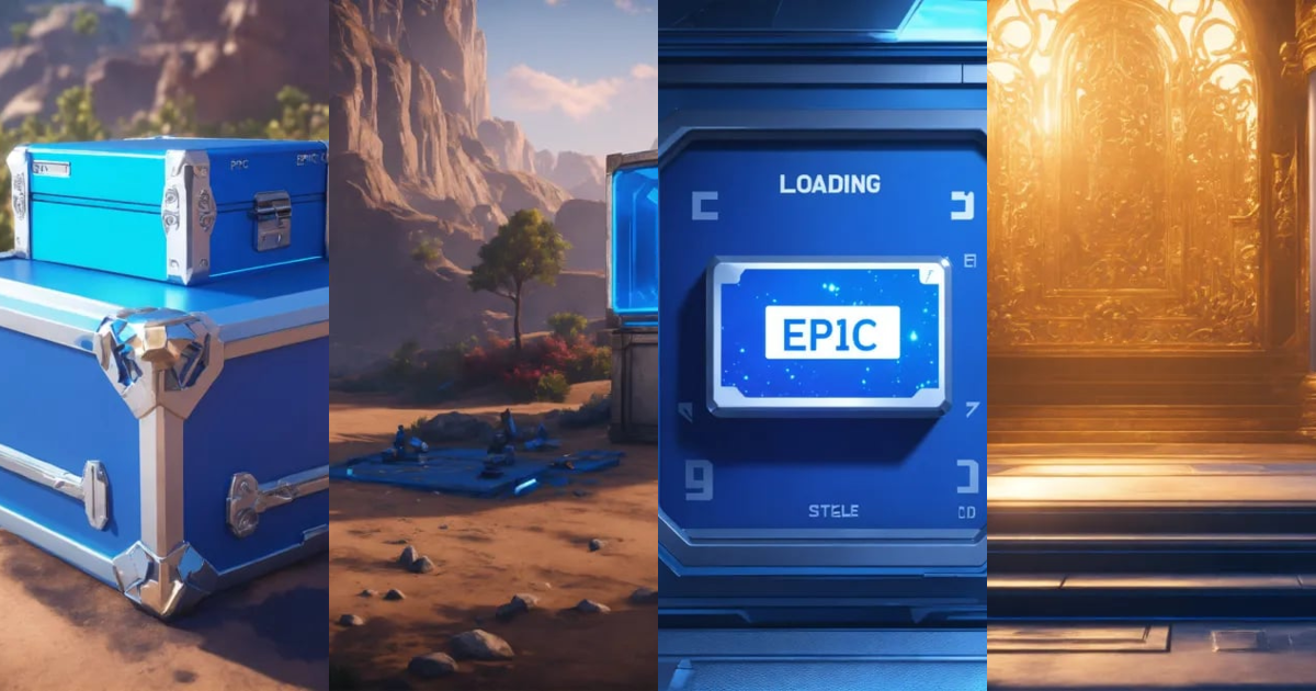 Lexica - Epic blue destop with silver loading screen, unreadebale ...