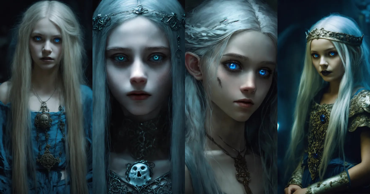 Lexica - Body portrait, eleven year old childish female goth ...