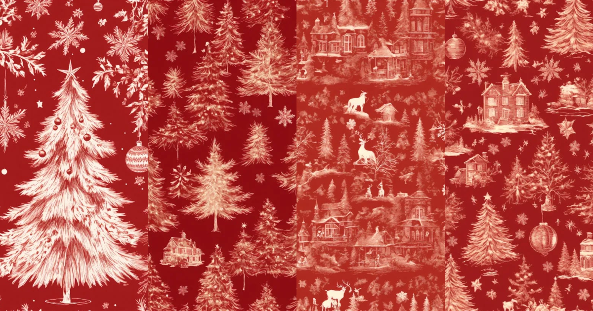 Lexica - Create seamless repeating Christmas toile pattern. Traditional ...