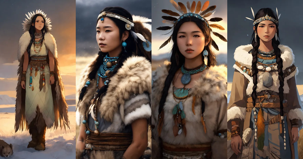 Lexica - An inuit woman, young, 18 years old, beautiful, wearing stone ...