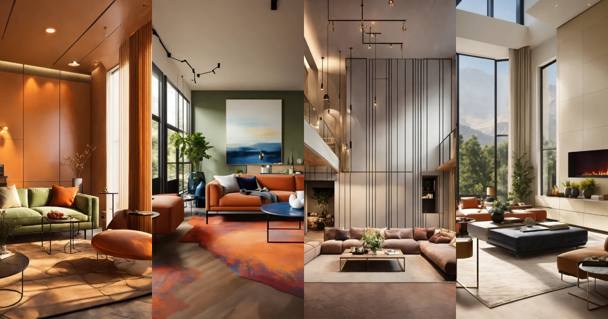 Lexica - A modern living room of 50' x 25' x 8'higher with walls ...