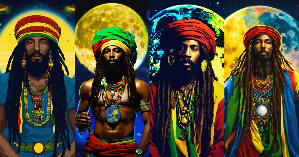 Lexica - Rasta man god and blue full moon, hd