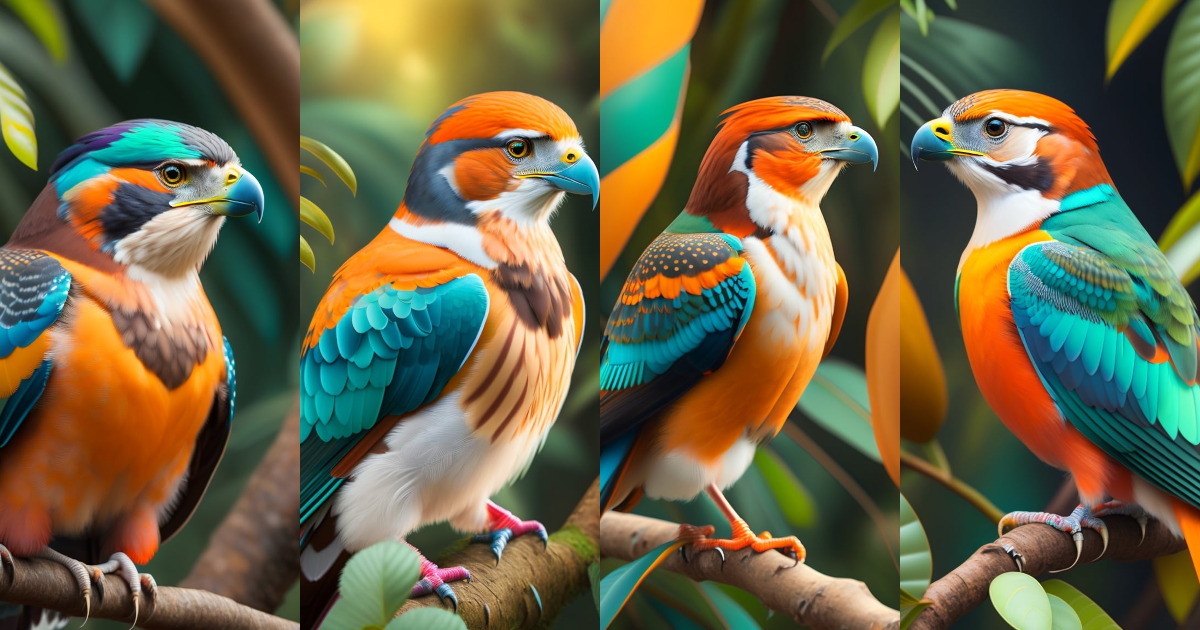 Lexica - A colourful hawk in a tropical forest, photorealistic, ultra ...