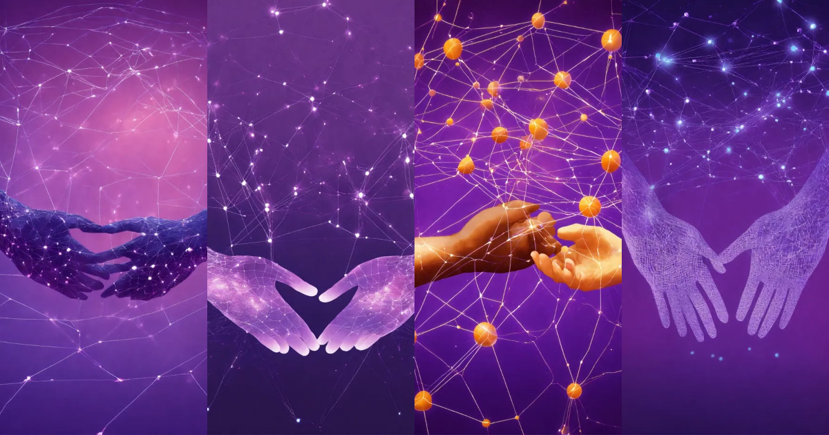 Lexica - Illustration of two invisible cyber hands shaking, invisible ...