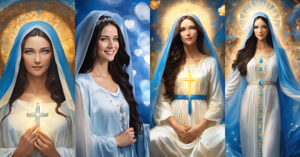 Lexica - A magazine full body photoshoot of the joyous Virgin Mary ...