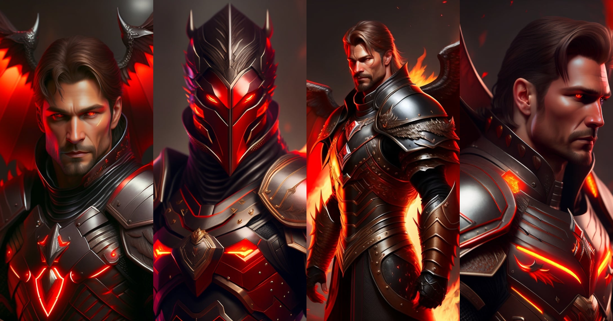 Lexica - Nikolaj coster waldau, black scale armor, fire, glowing red ...
