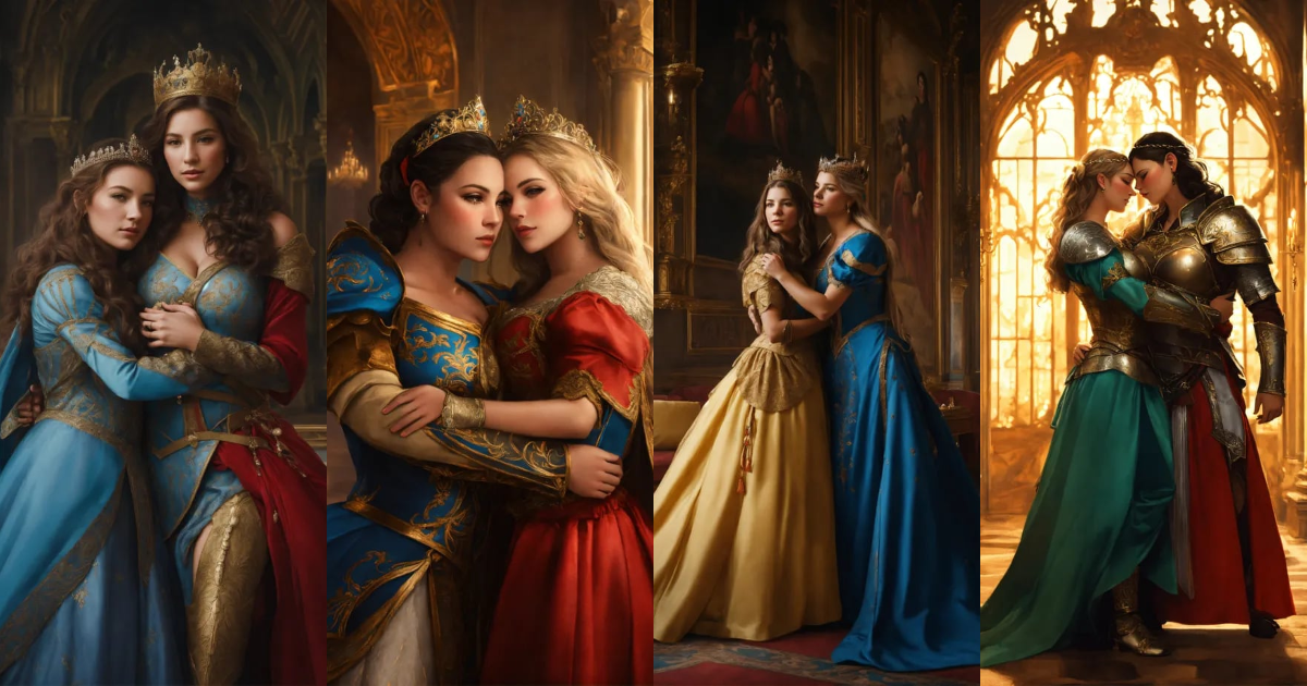 Lexica - Photorealistic portrait of two women on the left a huge woman ...