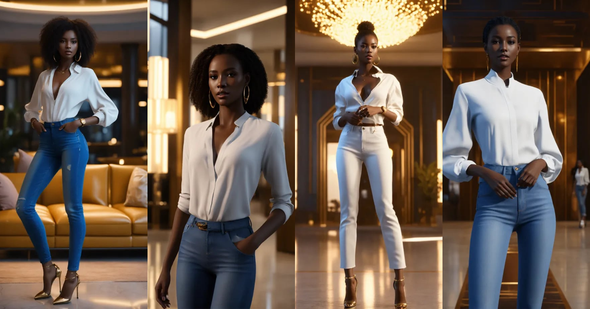 Lexica - Pretty human looking alien, golden dark skin, african features ...