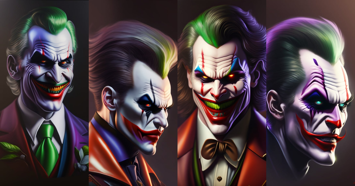 Lexica - Evil joker, acrylic painting, hyper realistic, 4k, cinematic ...