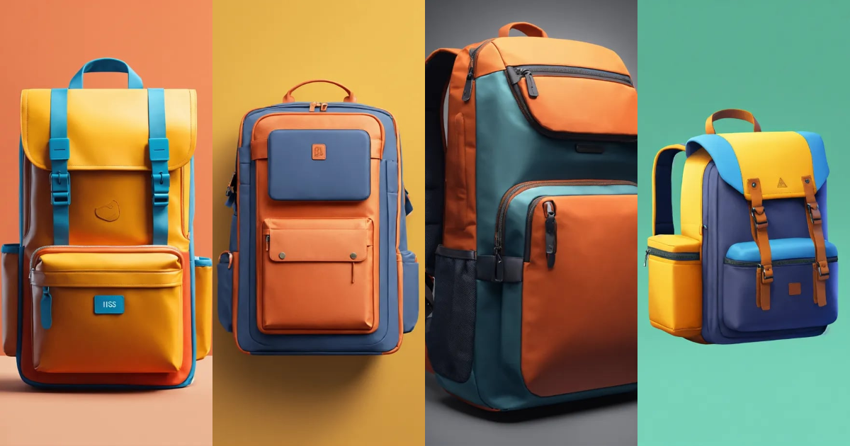 Lexica - Square Ios app icon design of a skeuomorphic backpack