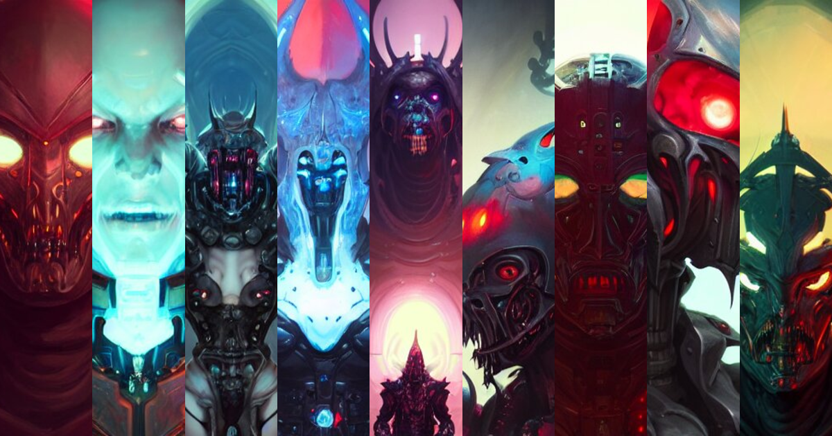 Lexica - Portrait of a demonic cybernetic hell knight, cyberpunk ...