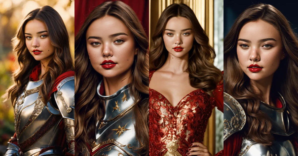 Lexica - Photo quality color portrait of Miranda Kerr as knight in ...