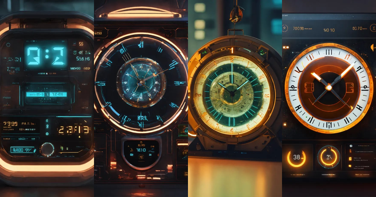 Lexica - Futuristic clock interface