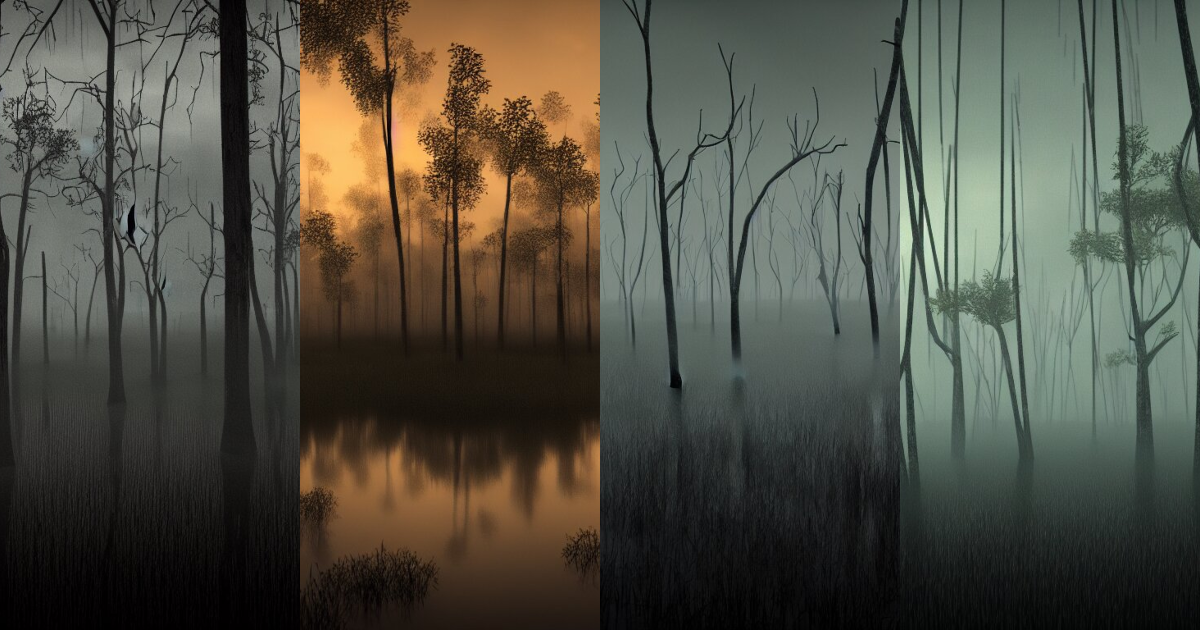 Lexica - Photograph of a swamp at dusk, Photorealism, hyper-realism ...