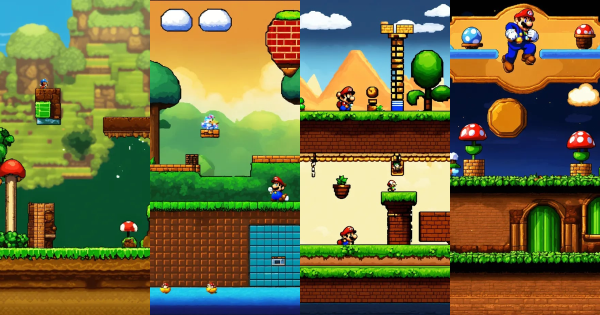 Lexica - Scenario for classic 2d platform game super mario style