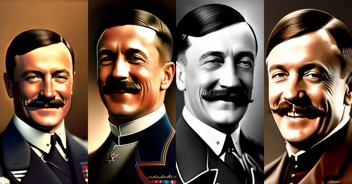 Lexica - Portrait of hitler smiling