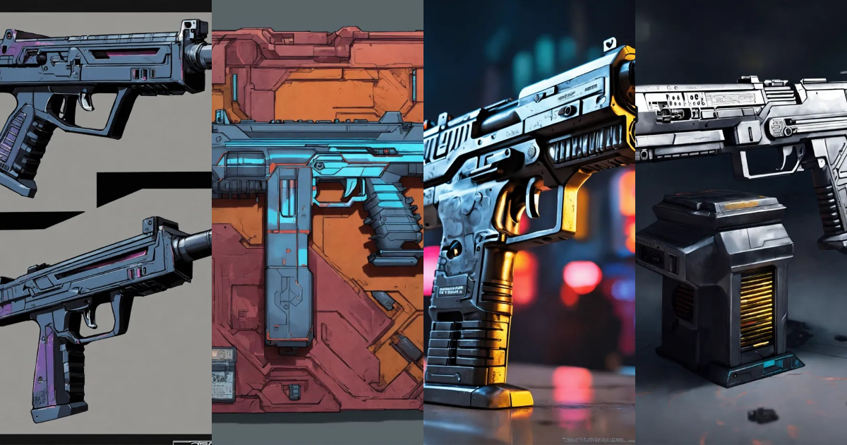 Lexica - Cyberpunk machine pistol like a gun metal gray out mac-10 ...