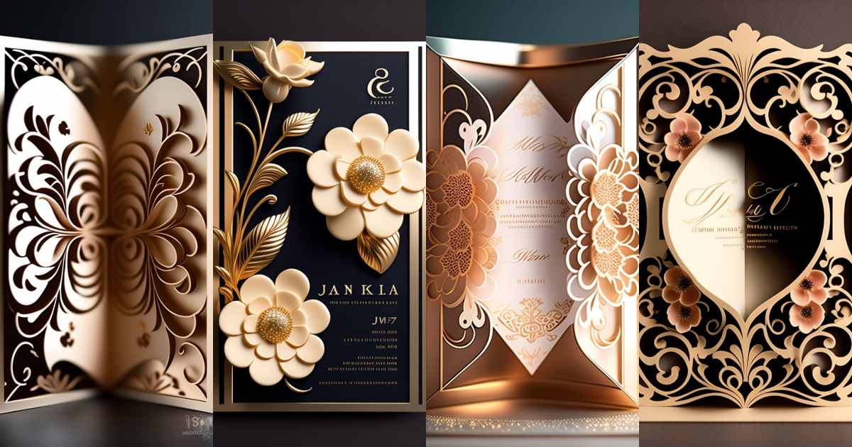 Lexica - Elegant wedding 3d floral invitation card without text