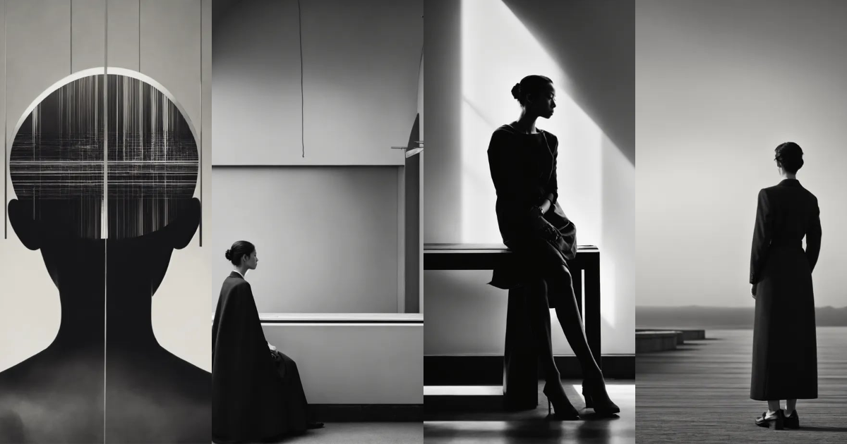 Lexica - Patience, personified, minimalist , sharp, artistic, black and ...