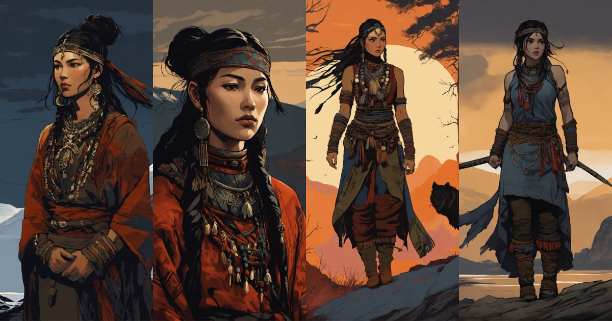 Lexica - Illustration of a young Sámi woman in the style of Bernie ...
