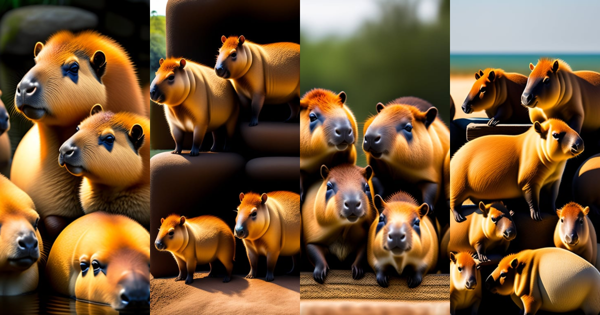 Lexica - Capybaras stacked on top of each other