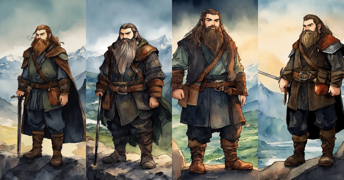 Lexica - A young Dwarf Gimli from LOTR with dark clothes and dark beard ...