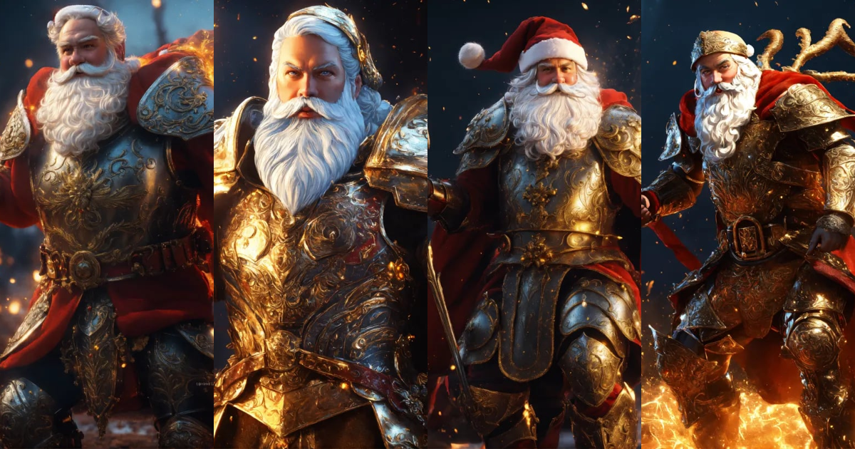 Lexica - ((Santa Claus in armor)), Full Body, Detailed Fearless ...