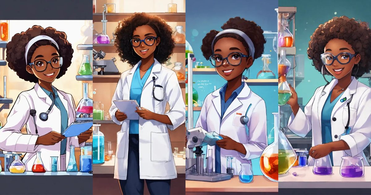 Lexica - Make me Cartoon of a Young little 10 yr African American dark ...