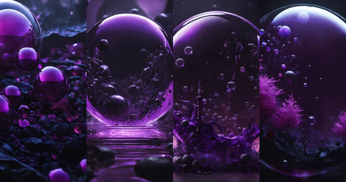 Lexica - Black purple one bubble, abyssal theme