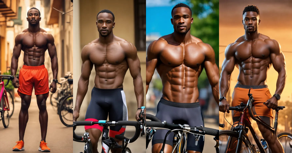 Lexica - African men, short hair, big eyes, high nose bridge, cycling ...
